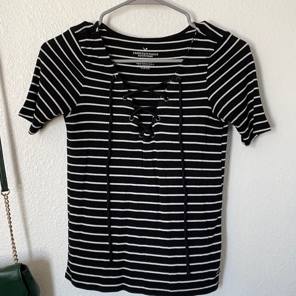 American Eagle Outfitters | Tops | American Eagle Cross Front Tee ...